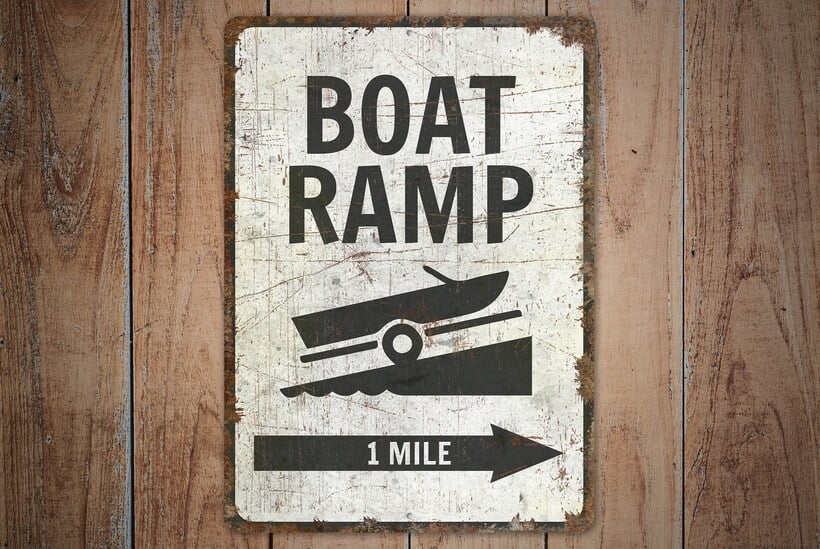 Boat Ramp Boat Ramp Sign Boat Ramp Decor Boat Ramp Direction Sign ...