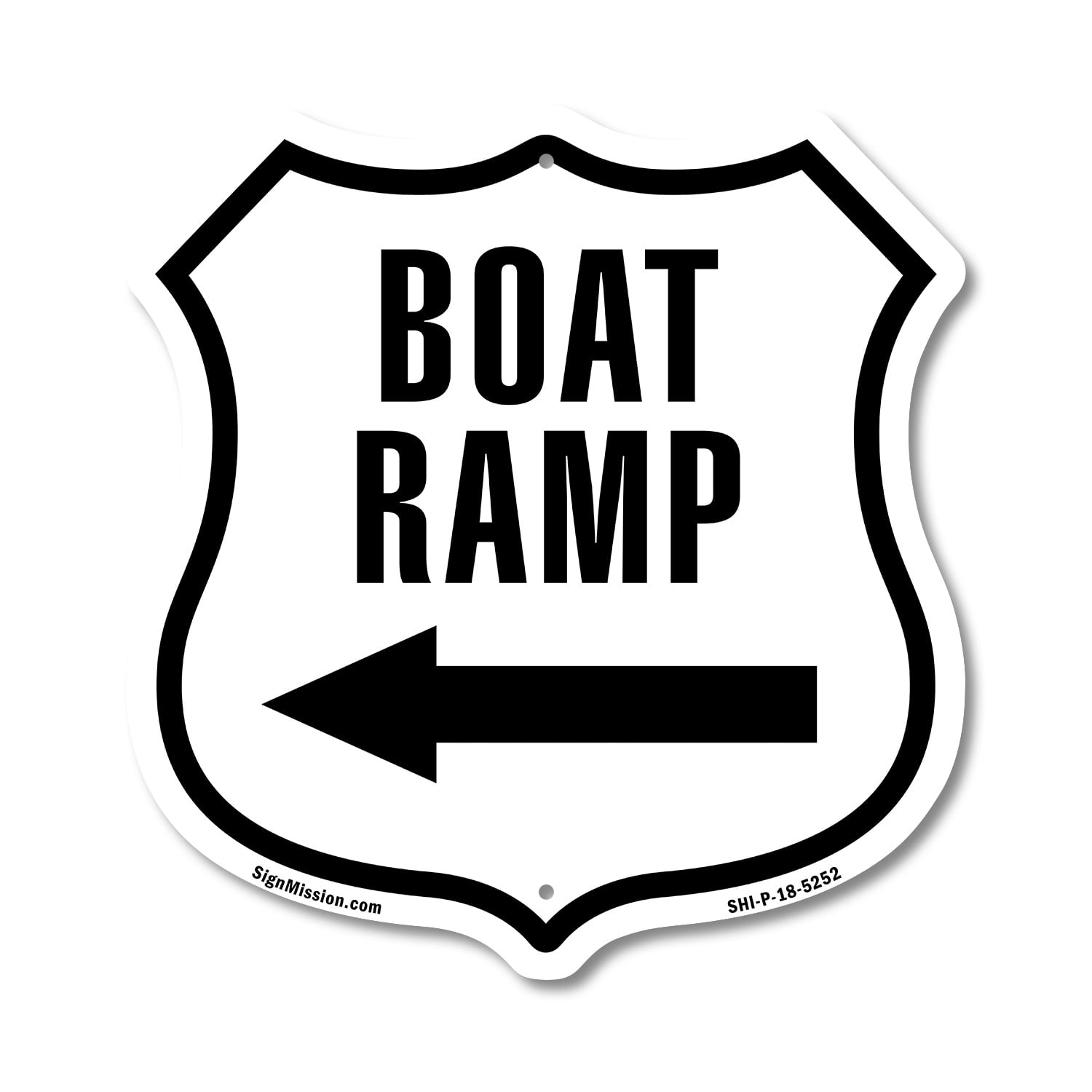 Boat Ramp Left (2 Pack) 12 inch X 12 inch Shield Shaped Commercial ...