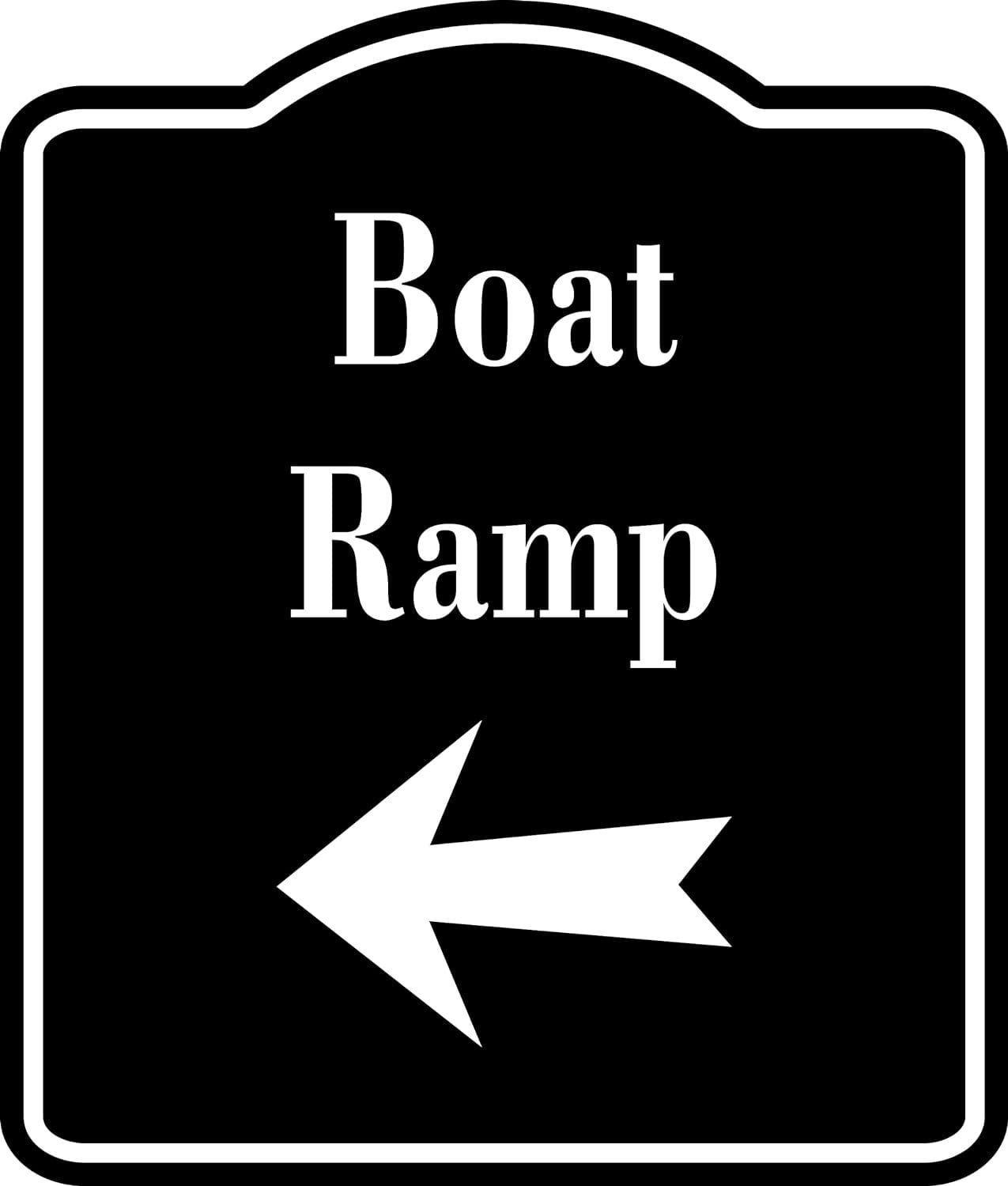Boat Ramp Left Arrow BLACK Aluminum Composite Sign, 15"x18" - Walmart.com