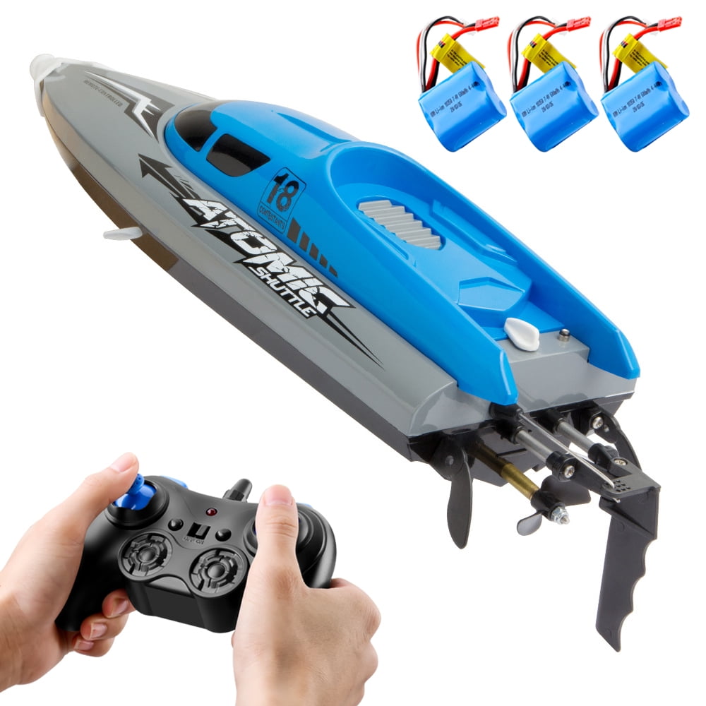 Boat Remote Control Boat with 30KMH High Speed IPV7 waterproof 2.4GHz 4 ...