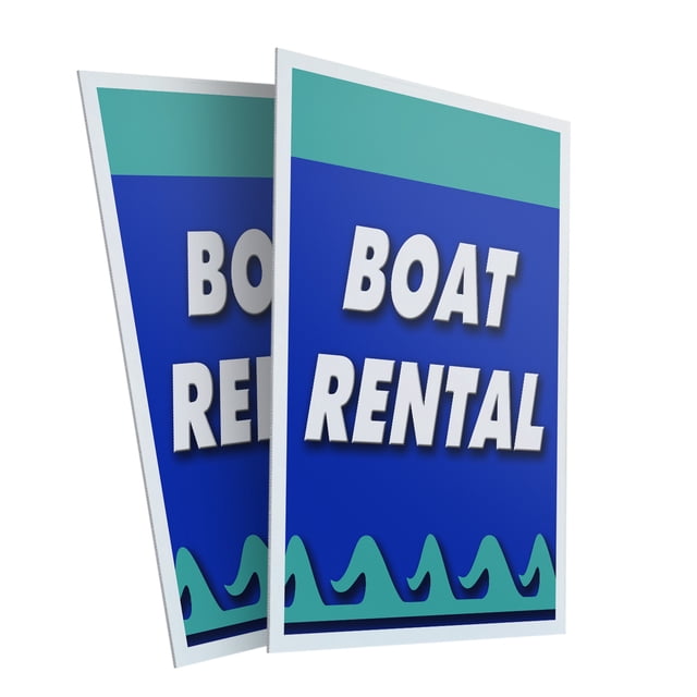 Boat Rental (2-PACK) 24" x 36" Plastic Signs | Sign Insert 4mm ...