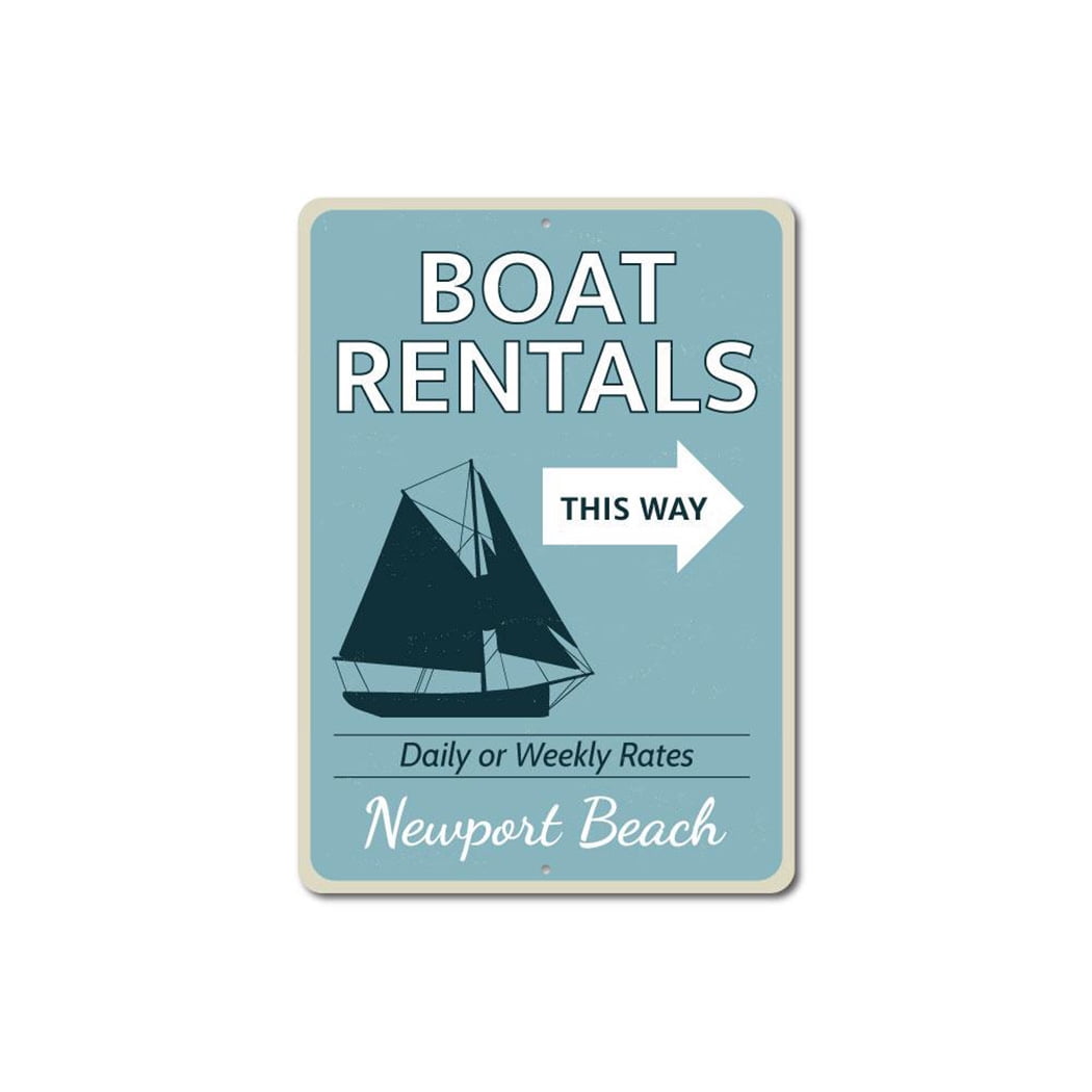 Boat Rentals Sign, Custom Beach Location Name This Way Arrow Decor ...