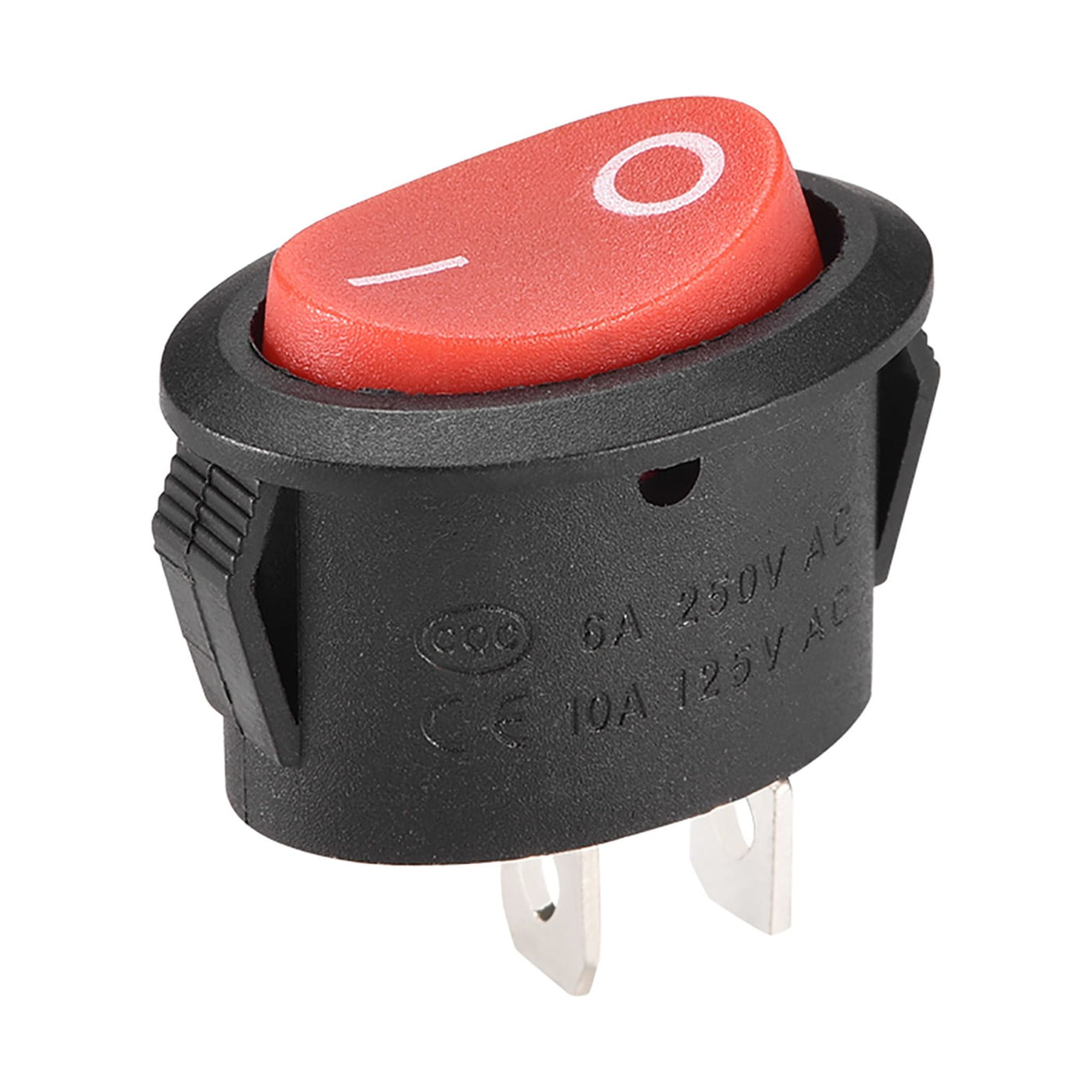 Boat Rocker Switch Oval Red Toggle Switch for Boat Car Marine 2pins ON ...