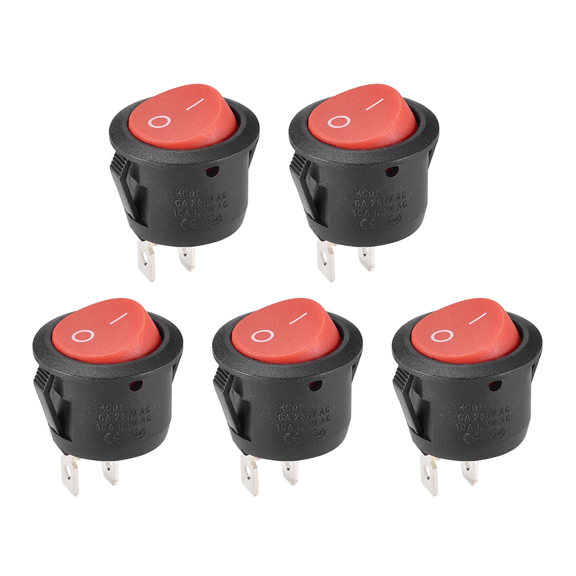Boat Rocker Switch Round Toggle Switch Red for Boat Car Marine 2pins ON ...