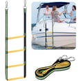 Boat Rope Ladder, 4 Step Heavy Duty 440lbs Strength Foldable Boarding ...