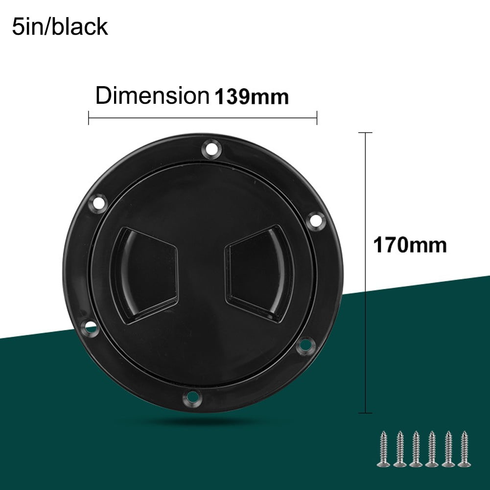 Boat Round Inspection Hatch Access Hole for Marine Use - 102 mm Black ...