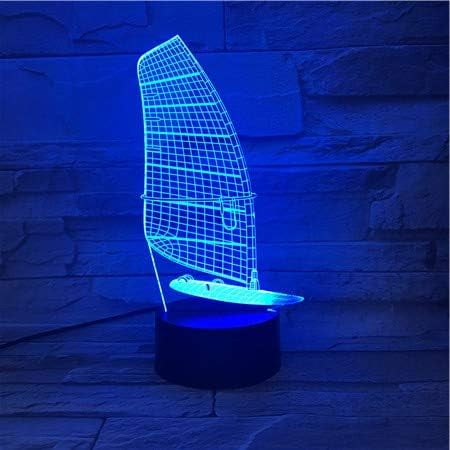 Boat Sailing Night Light Toys, Airplane Lamp for Kids, 3D Optical ...