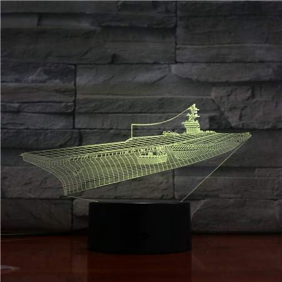 Boat Sailing Night Light Toys, Airplane Lamp for Kids, 3D Optical ...