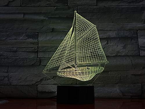Boat Sailing Night Light Toys Lamp for Kids, RGB USB Powered, 3D ...