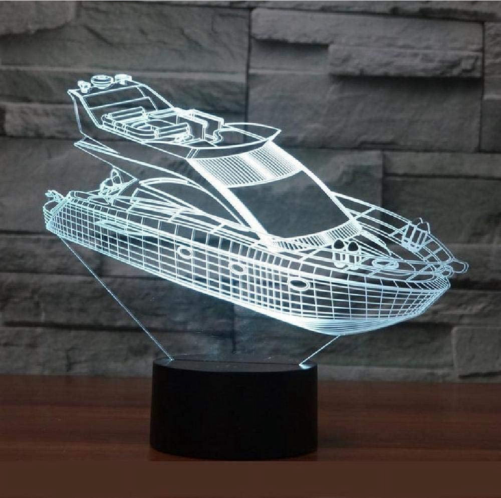 Boat Sailing Night Light Toys Lamp for Kids, RGB USB Powered, 3D ...