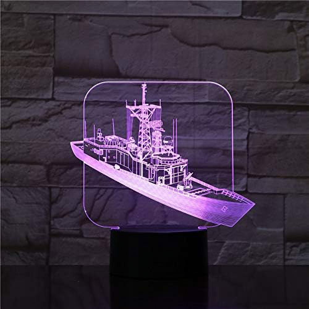 Boat Sailing Night Light Toys Lamp for Kids, RGB USB Powered, 3D ...