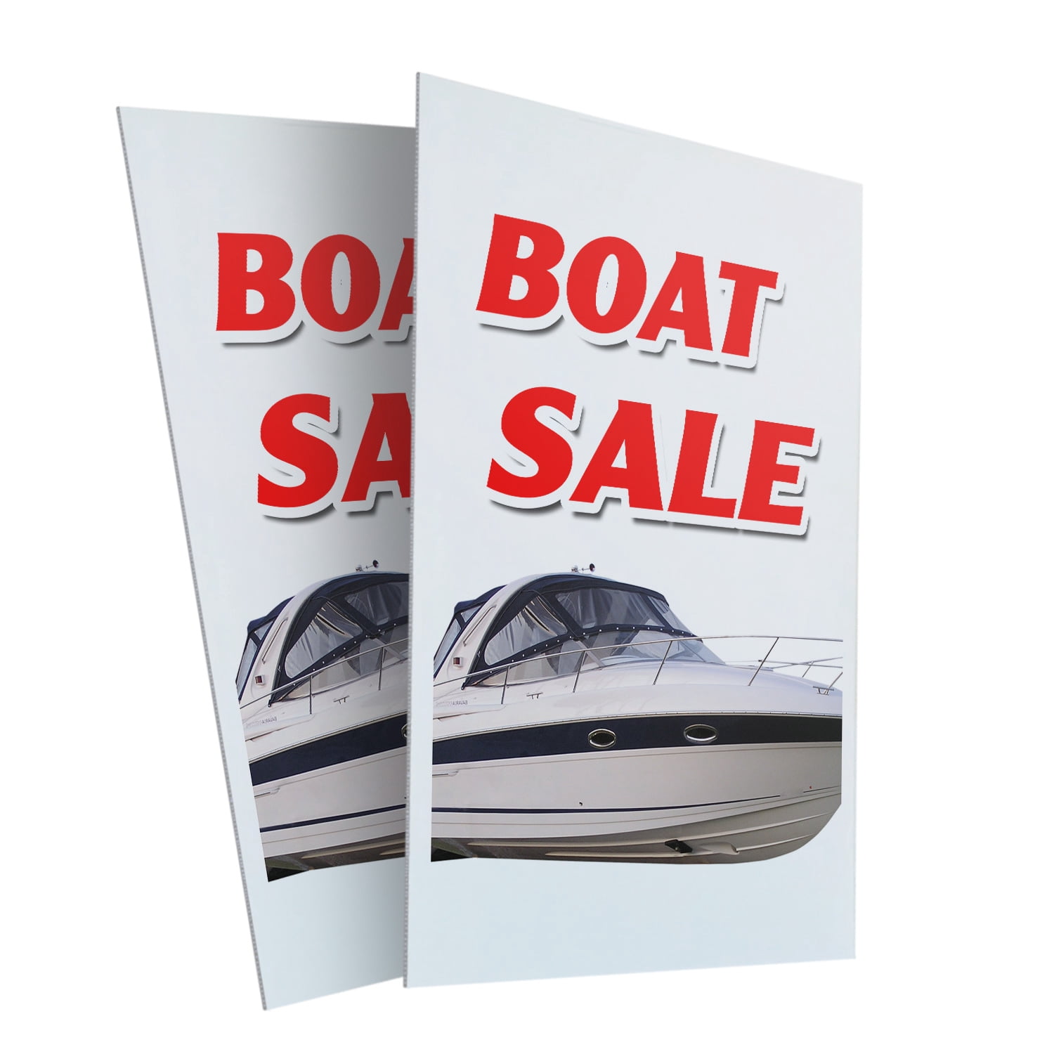 Boat Sale (2-PACK) 24" x 36" Plastic Signs | Sign Insert 4mm Corrugated ...