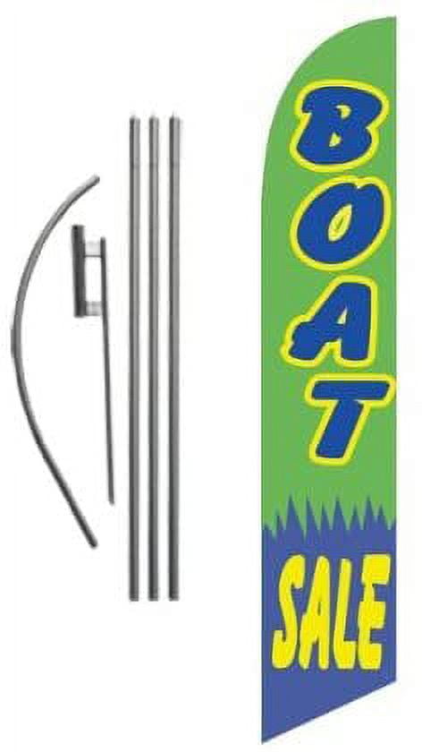 Boat Sale Advertising Feather Banner Swooper Flag Sign with Flag Pole ...