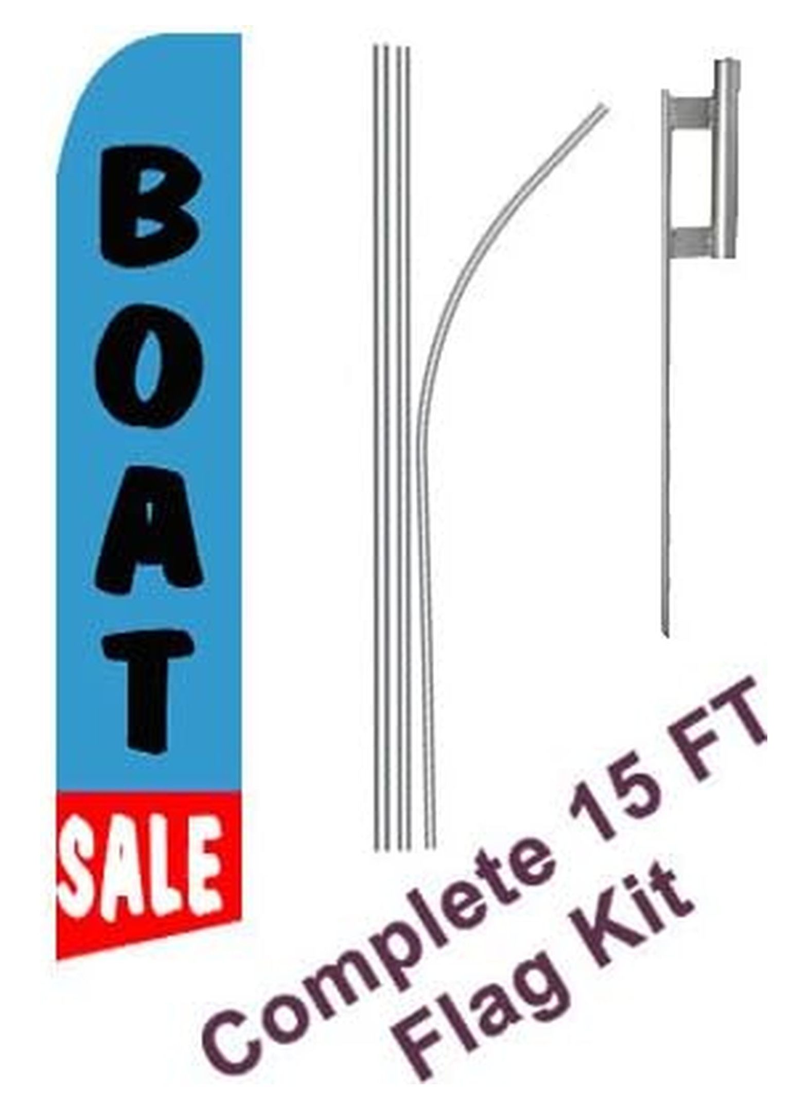 - "Boat Sale" Complete Flag Kit - Includes 12' Swooper Business Flag ...