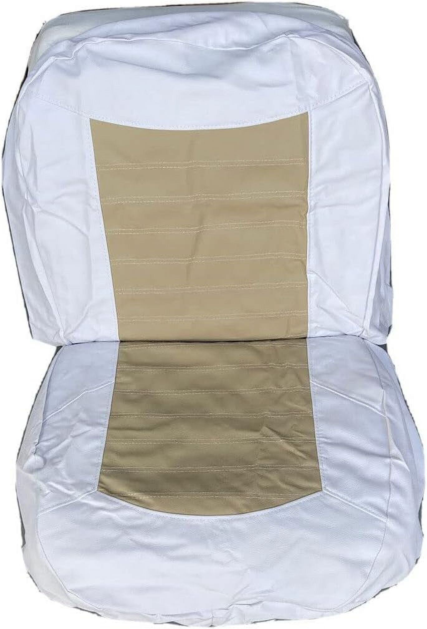 Boat Seat Cover Skin Replacements White And Beige Vinyl Upholstery For Marine Back To Back Lounge