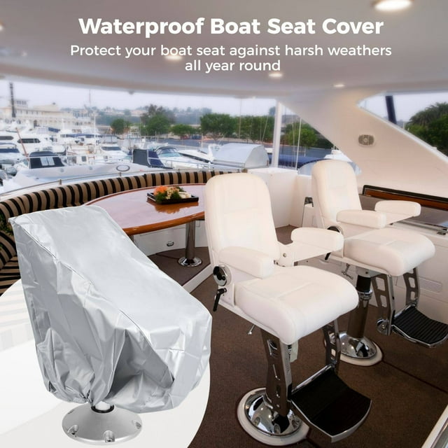 Boat Seat Cover Waterproof Pedestal Pontoon Captain Boat Bench Chair Seat Cover Oxford Fabric