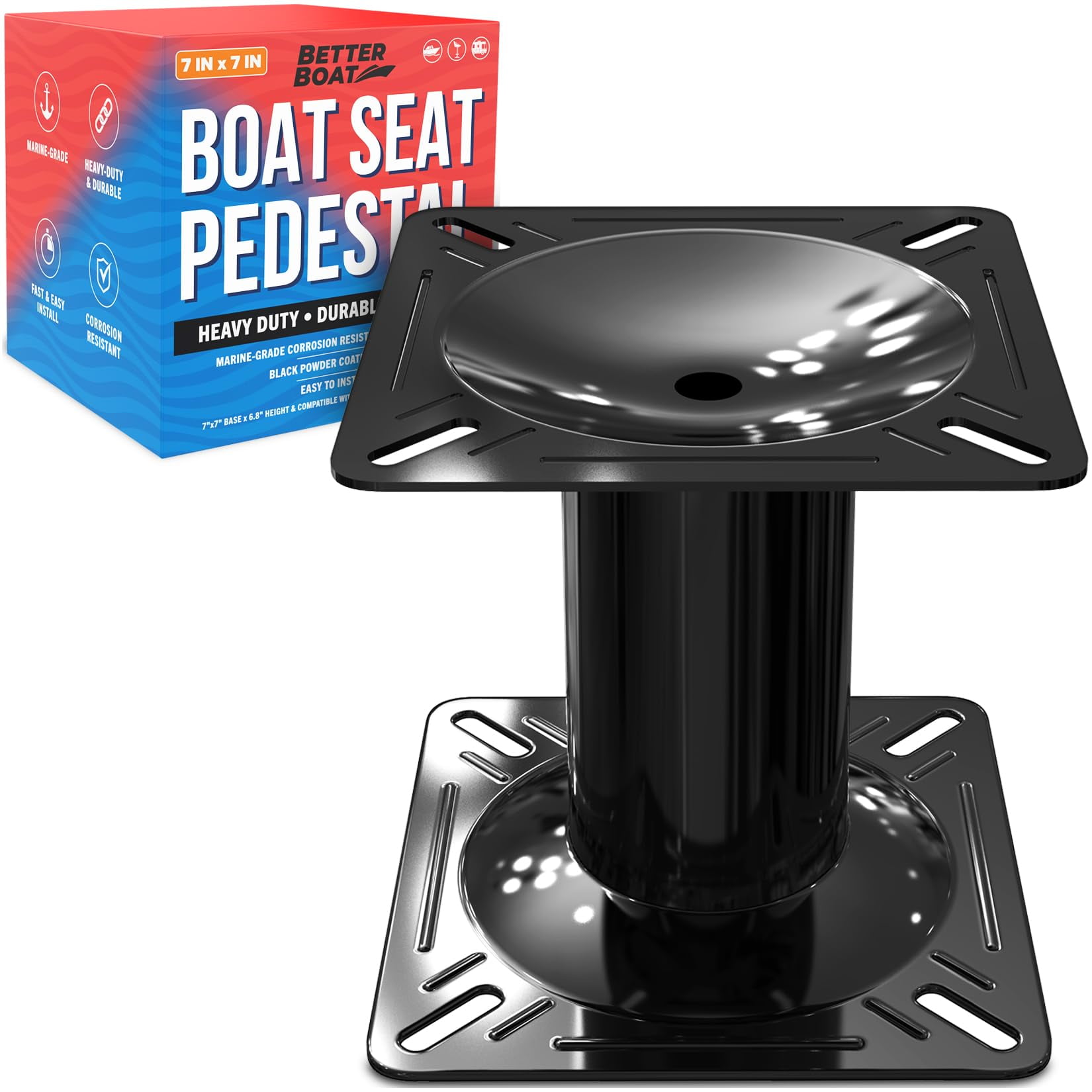 Boat Seat Pedestal Mount Boat Seat Stand 6.8" Riser - Walmart.com