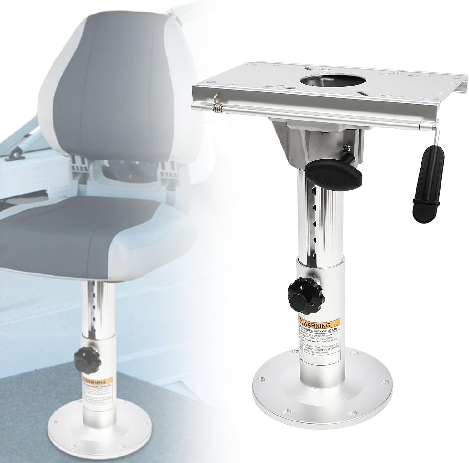 Boat Seat Pedestal with Seat Slide Seat Mount, Adjustable Height from ...