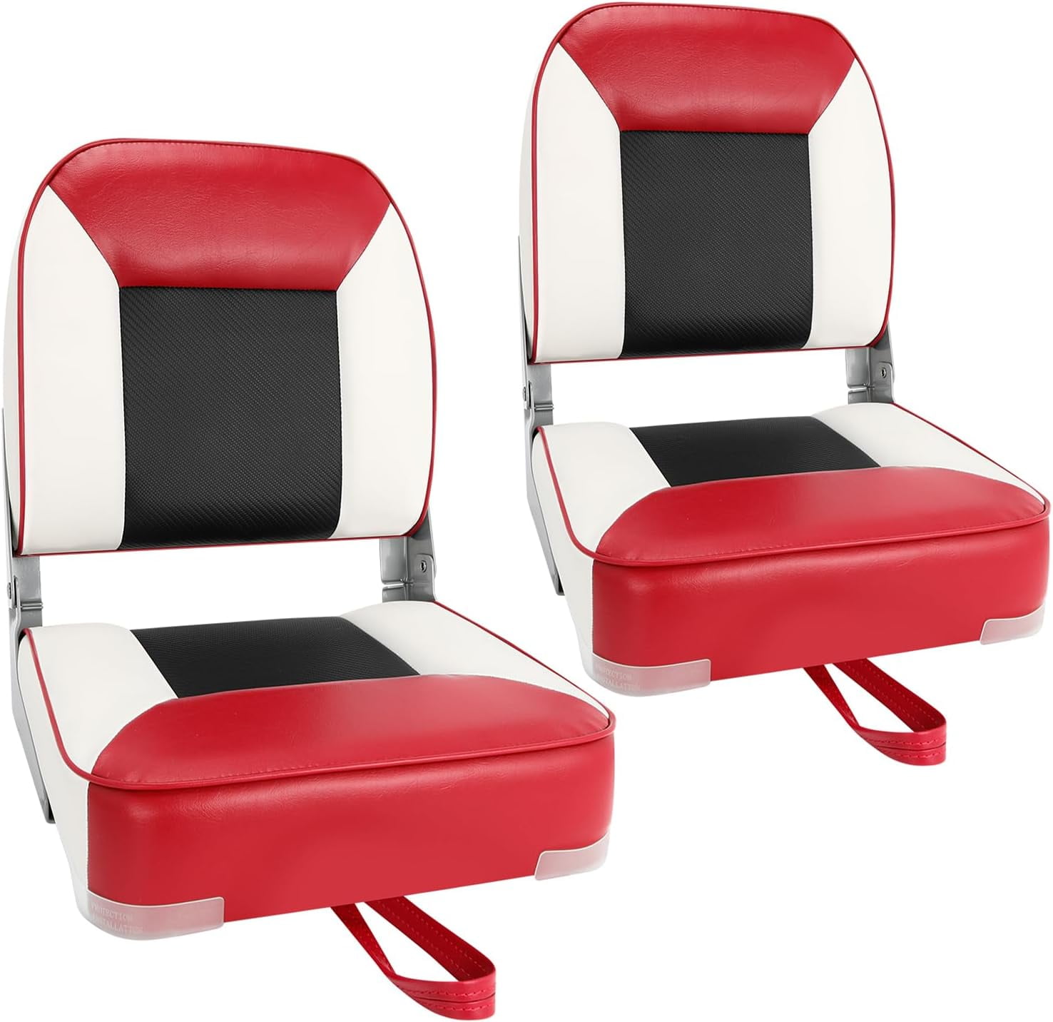 Boat Seats 2 Pack, SkureayLow/High Back Fishing Folding Boat Seat ...