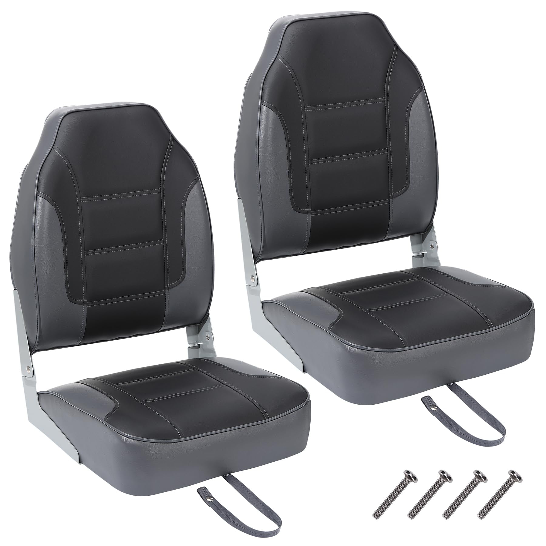 Boat Seats 2 Packs,Folding High Back Fishing Waterproof Boat Seat ...