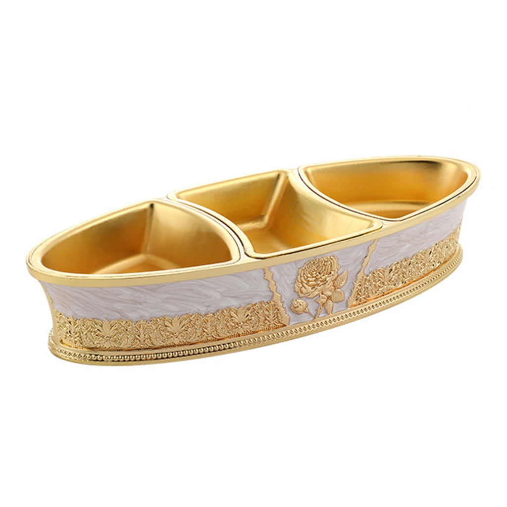 Boat Shape Rose Snack Tray Metal Container Desktop Storage Accessory ...