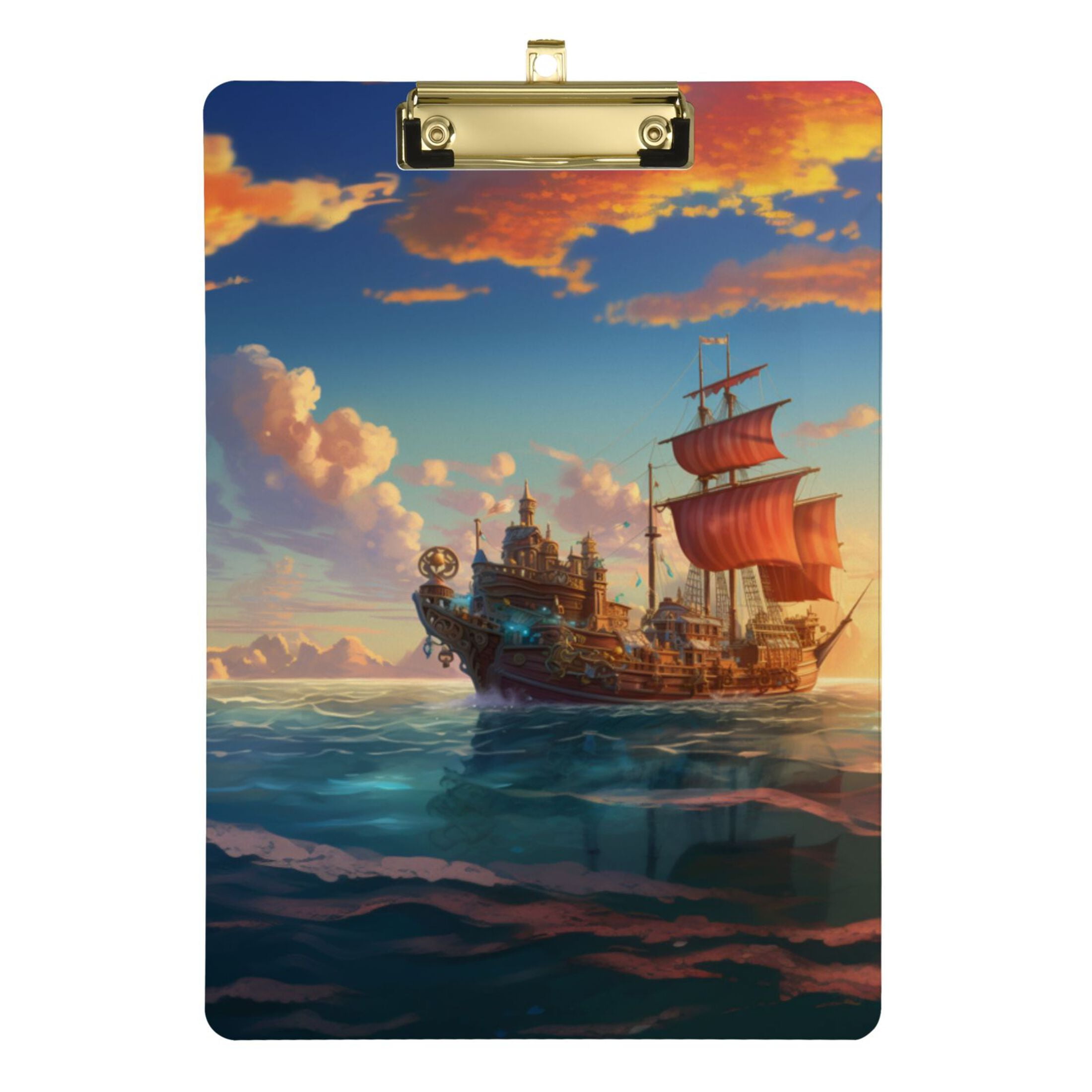 Boat Ship Sea Acrylic Clipboards 12 x 9 Inch A4 Size with Low Profile ...