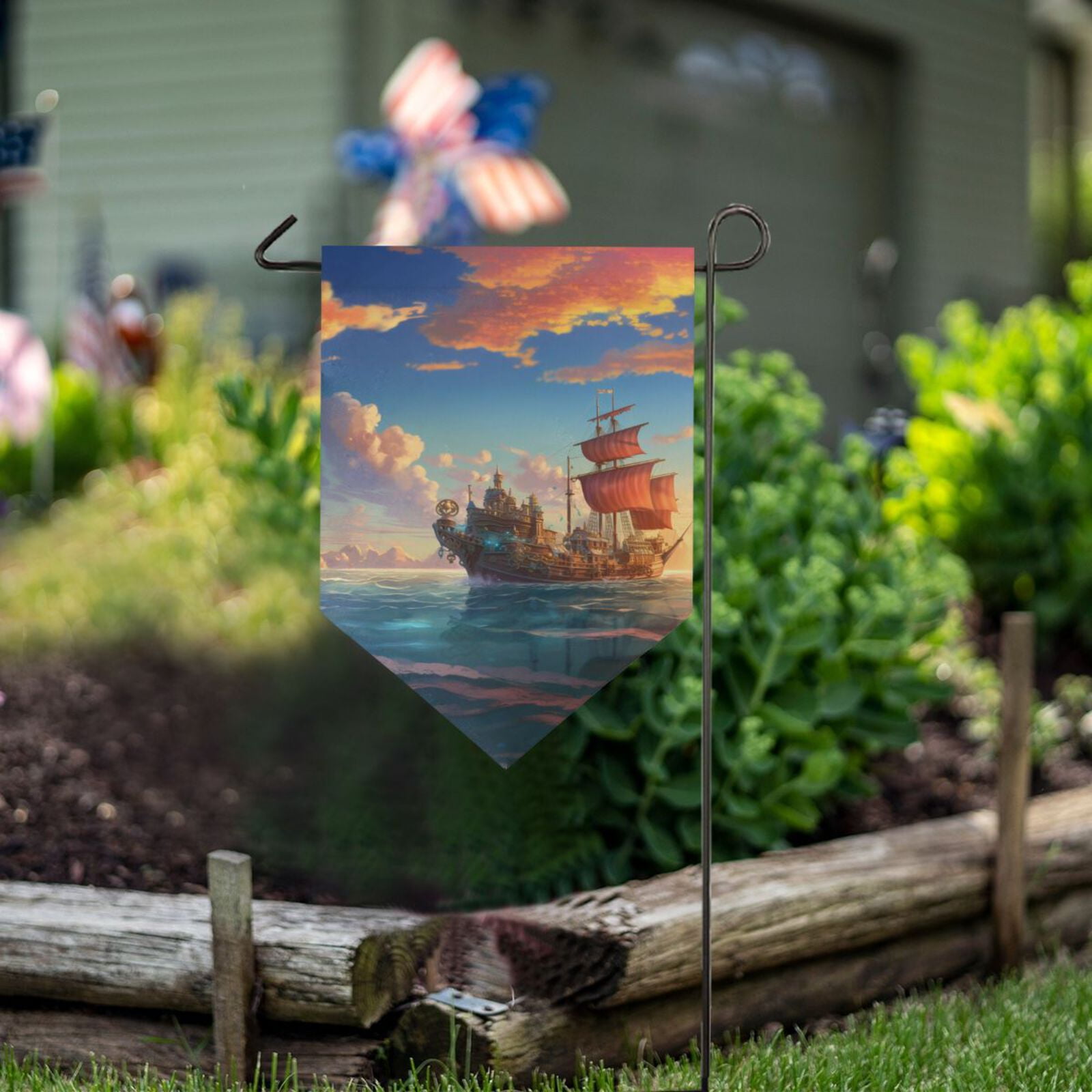 Boat Ship Sea Garden Flag 18" x 12.5" Double Sided Yard Lawn Outdoor ...