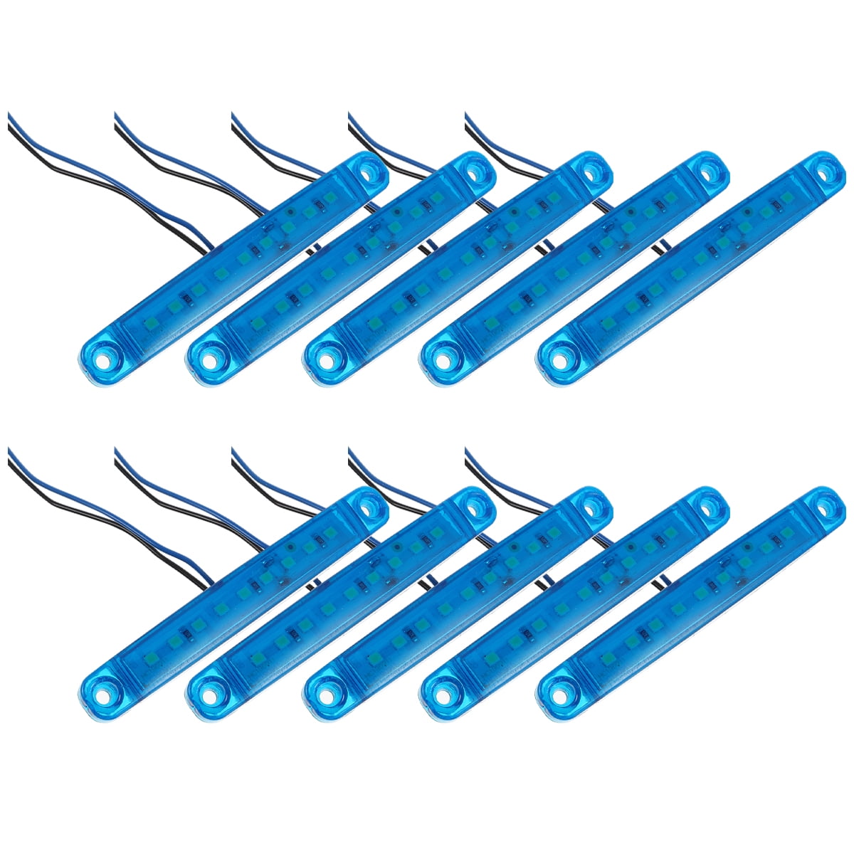 NIAIZEK Trailer Blue 10pcs LED Side Lights Plastic p Turn Signal Brake ...