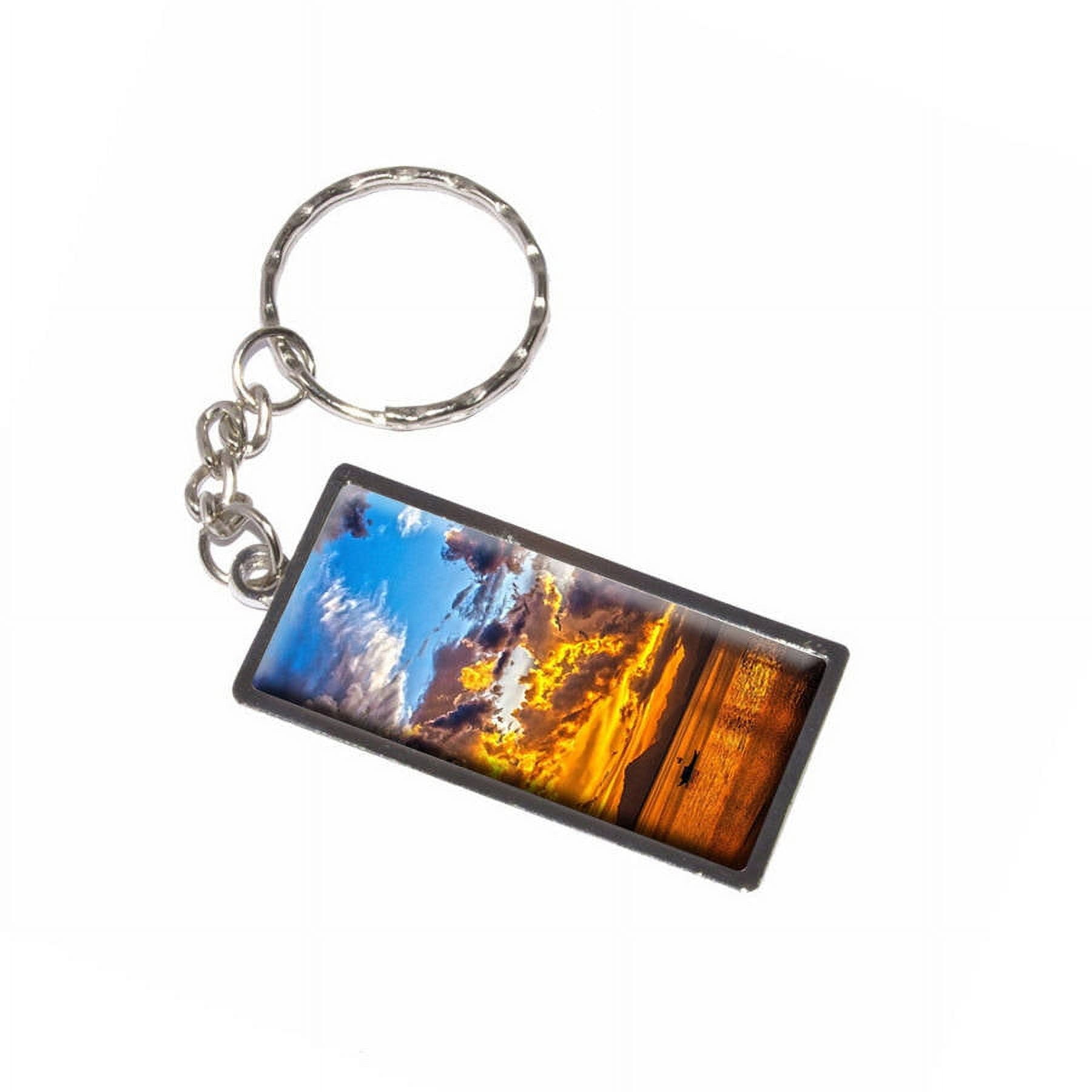 Boat Silhouette Sunset Da Nang Bay Vietnam Keychain Key Chain Ring ...