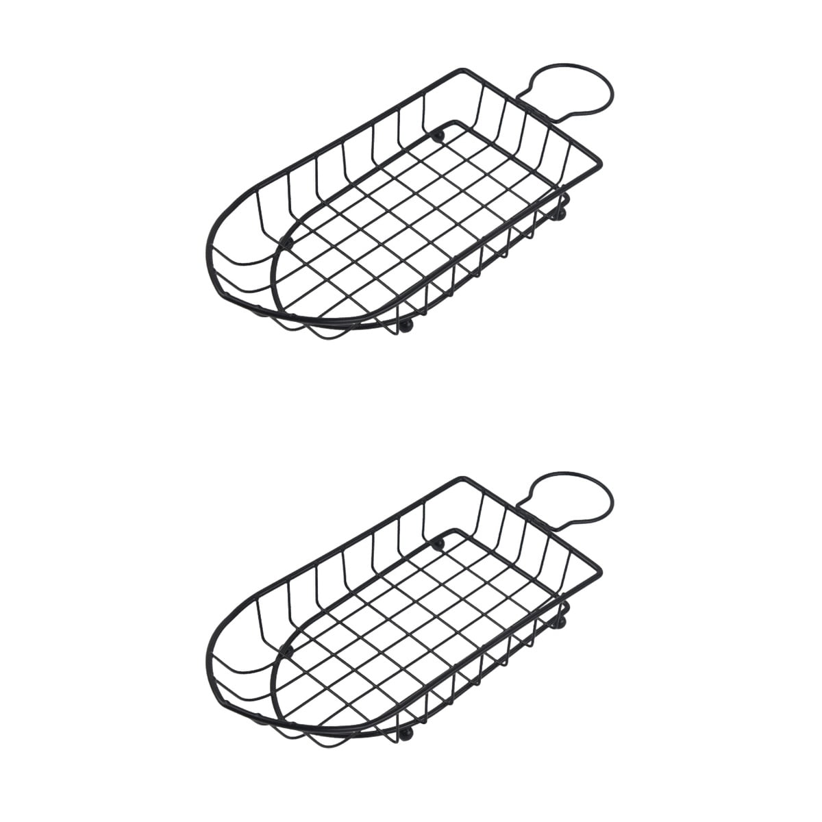 Boat Snack Basket Iron Fruit Baskets French Fry for Serving Black Trays ...