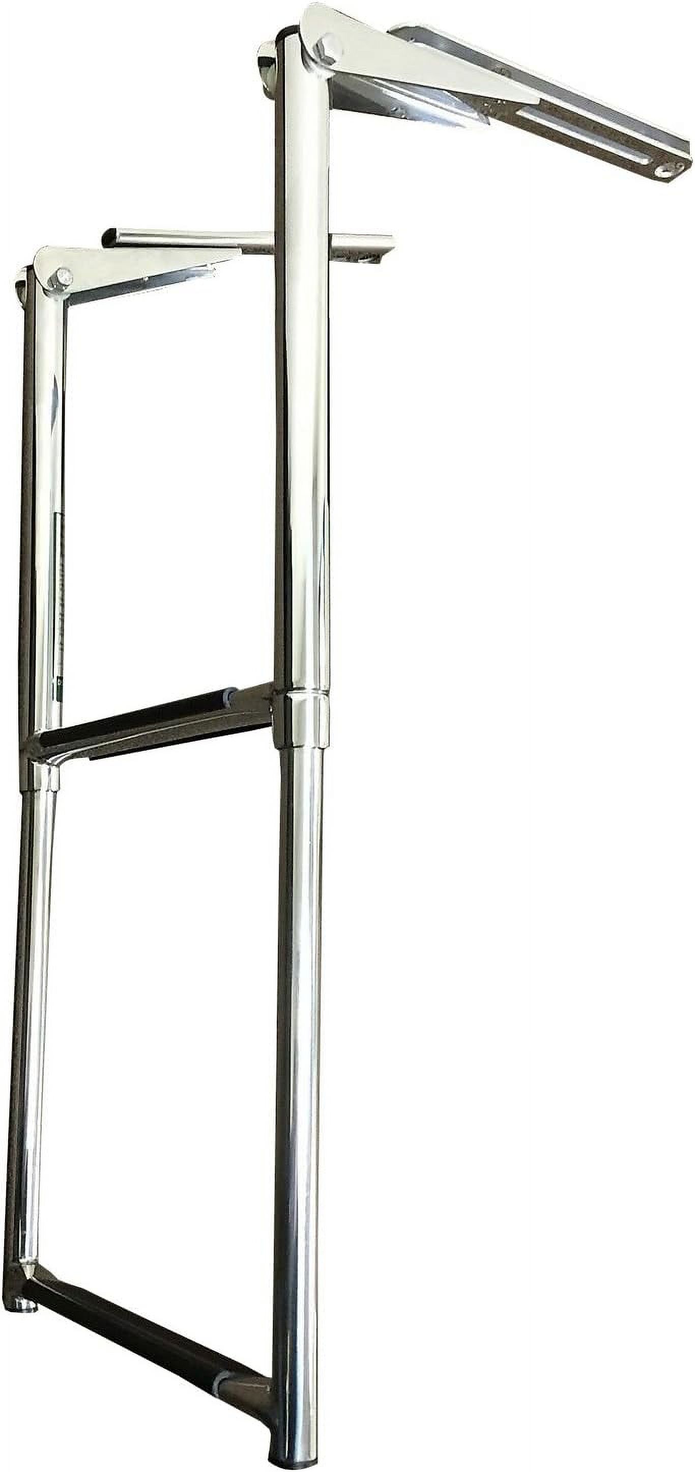 Boat Stainless Steel 2 Steps TELESCOPING Ladder Sliding Under Platform ...