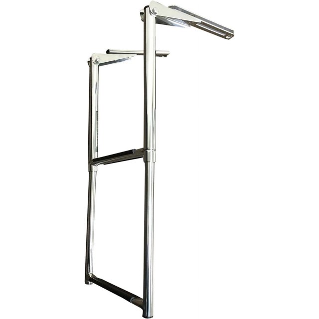 Boat Stainless Steel 2 Steps TELESCOPING Ladder Sliding Under Platform ...