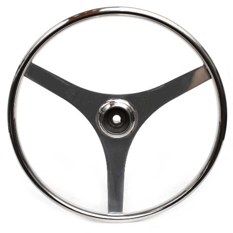 Boat Steering Wheel | 3 Spoke 18 Inch Polished Stainless Steel ...