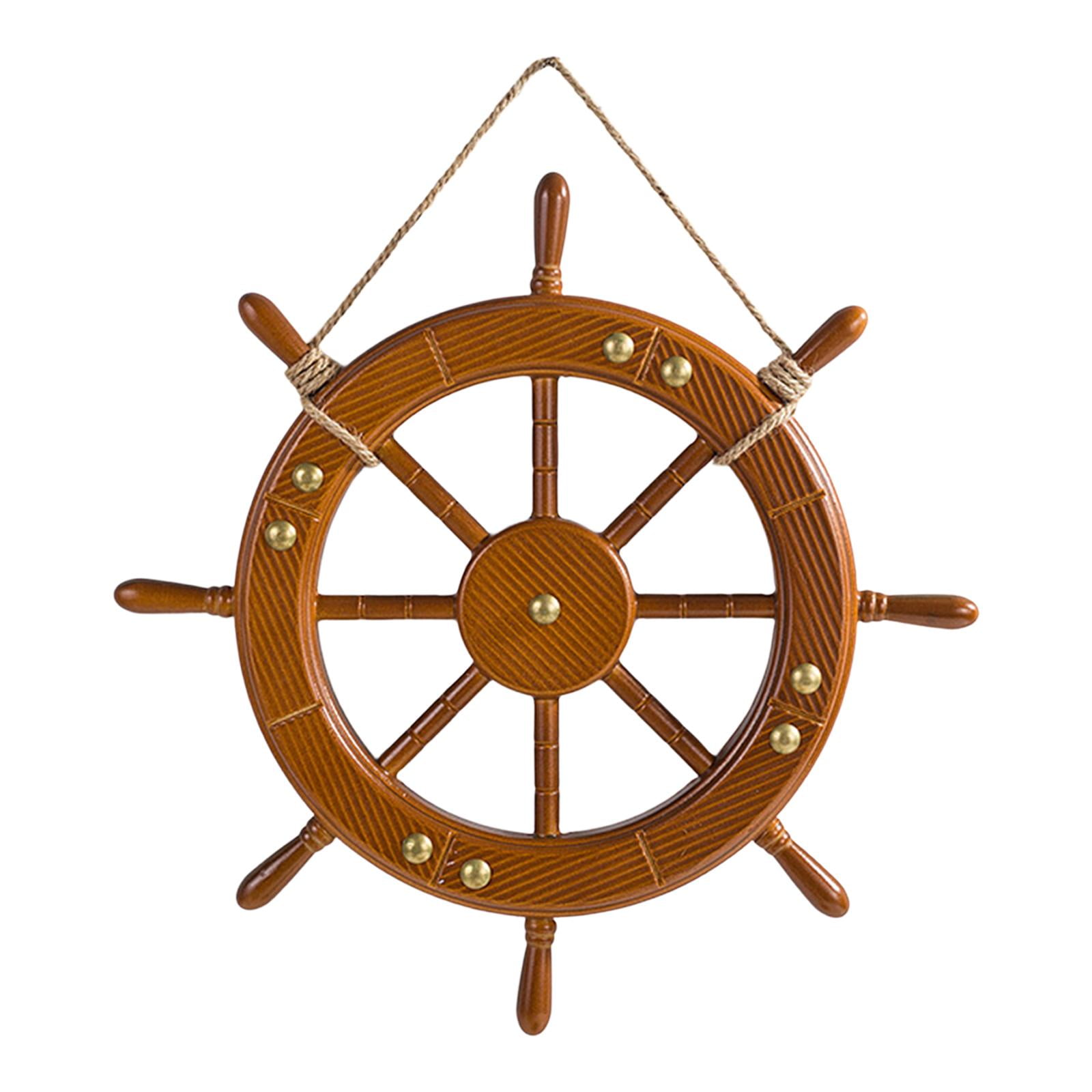 Boat Steering Wheel Wooden Ship Wheel Wall Hanging Ornament ...