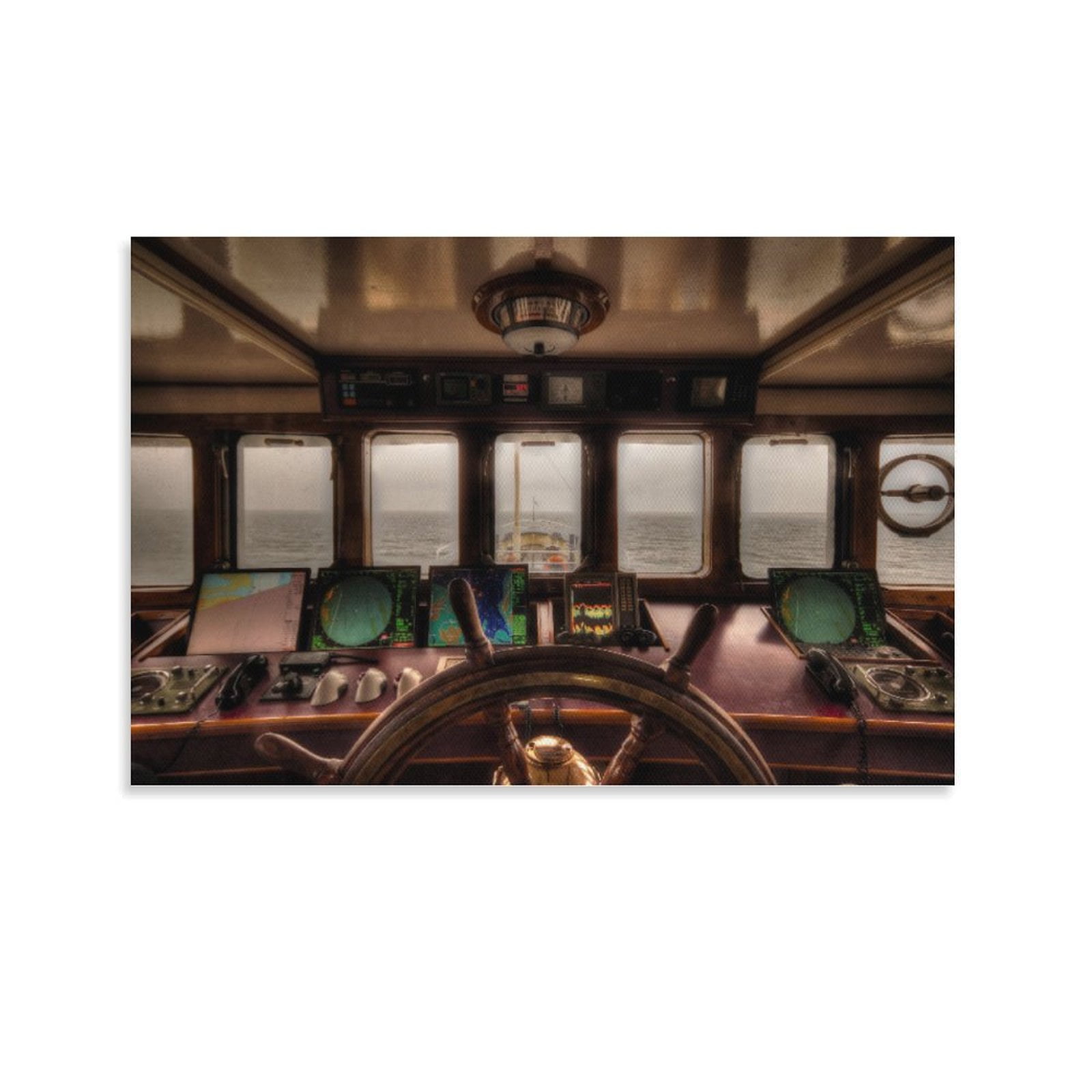 Boat Steering Wheelhouse Nautical Poster Decorative Painting Canvas ...