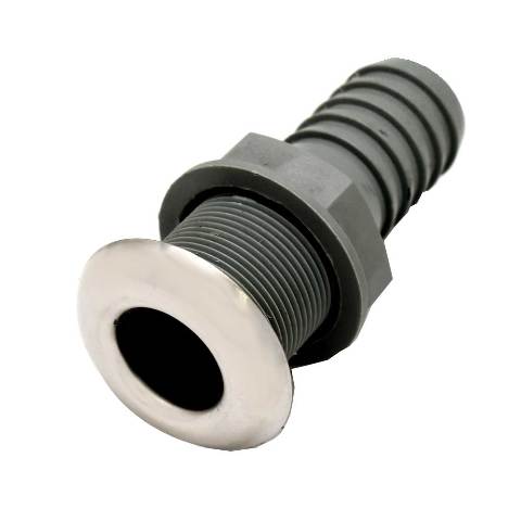 Boat Straight Thru Hull Livewell Fitting | 1 1/8 Inch Polished ...