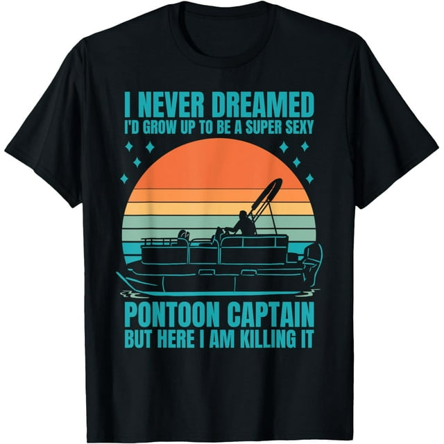 Boat Stuff Captain funny pontoon boating lake ship T-Shirt - Walmart.com