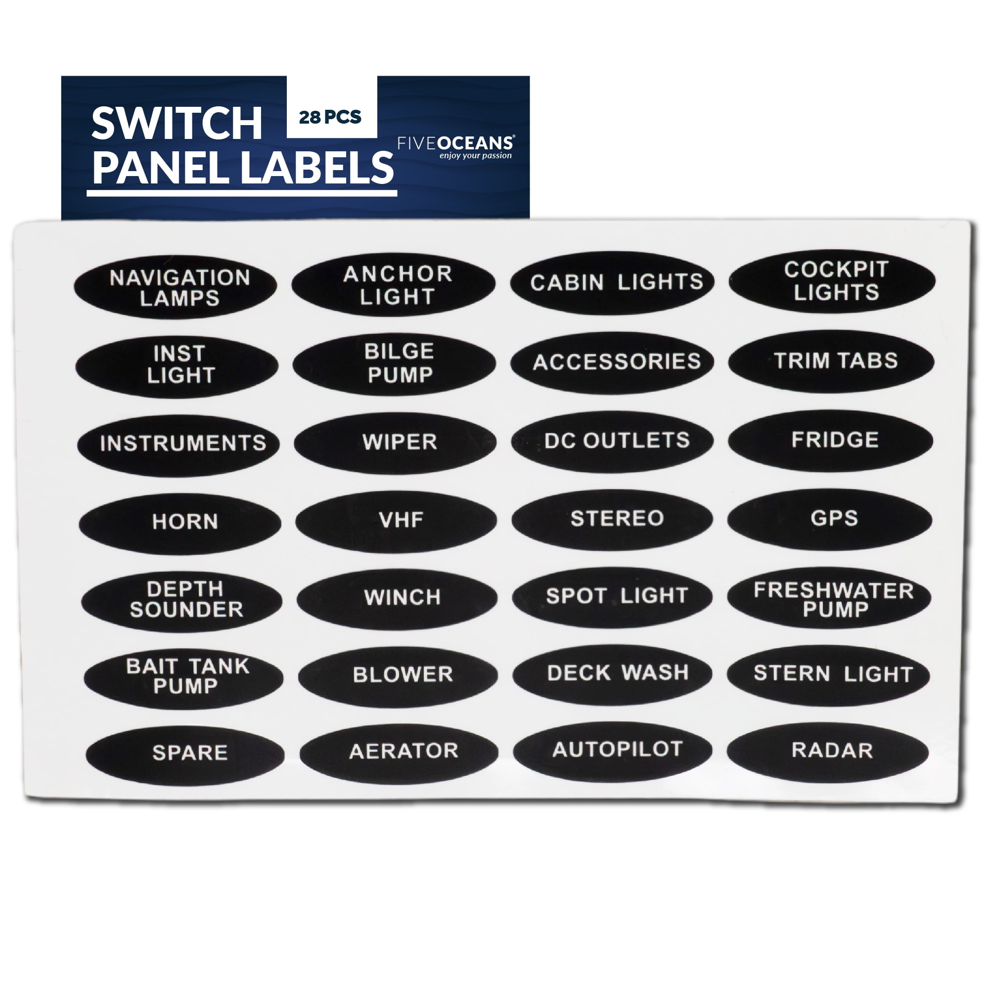 Boat Switch Panel Labels, Marine Boat Dash Board Instruments Decal ...