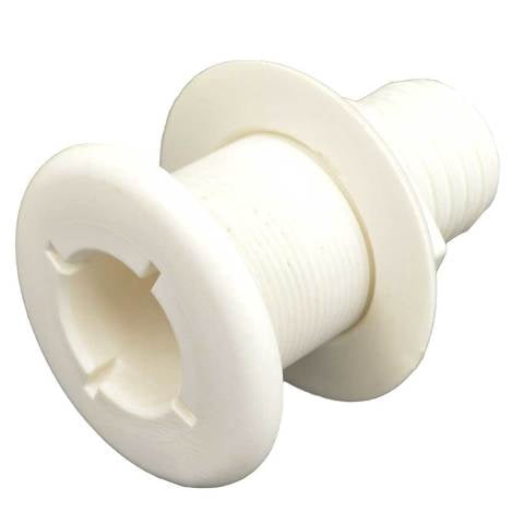 Boat Thru Hull | Straight Barbed 1 1/2 Inch Plastic Off White - Walmart.com