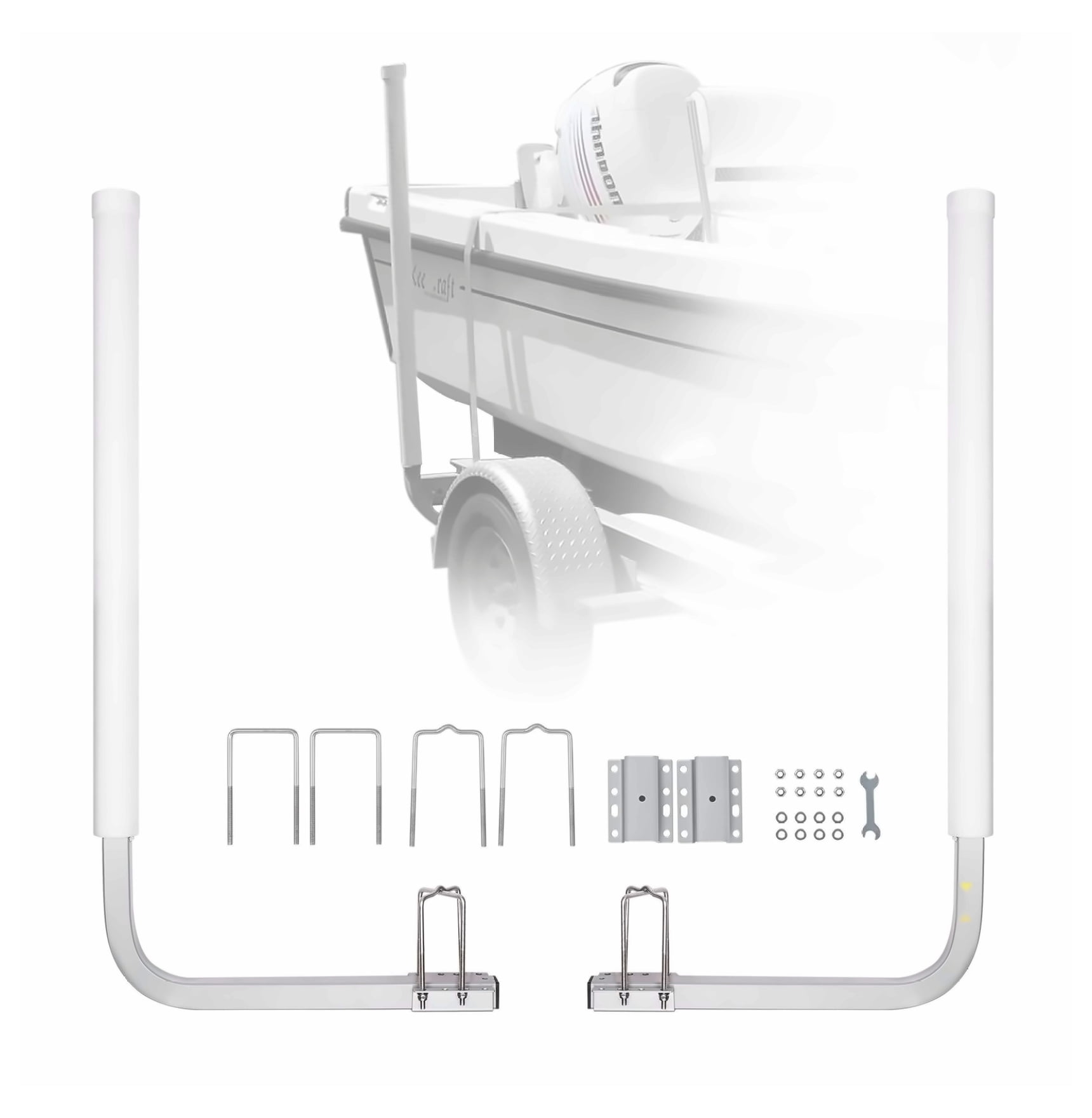 Boat Trailer Guide Poles, 43'' Adjustable Galvanized Steel - 2PCS ...