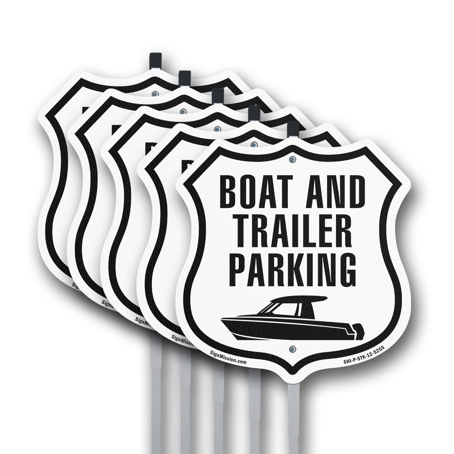 Boat And Trailer Parking (5 Pack) 12 inch X 12 inch Shield Shaped ...