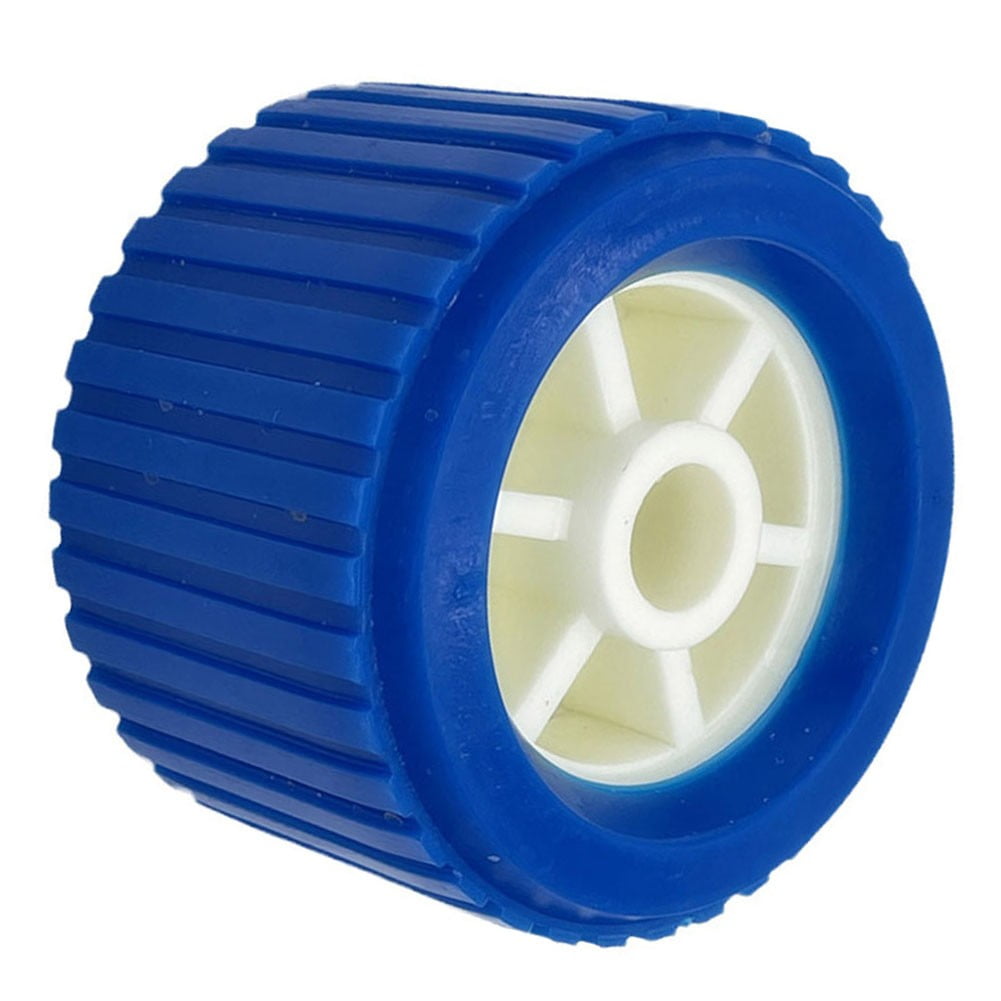 Boat Trailer Ribbed Wobble Roller 108x75x19mm Blue Plastic EVA Wheel ...