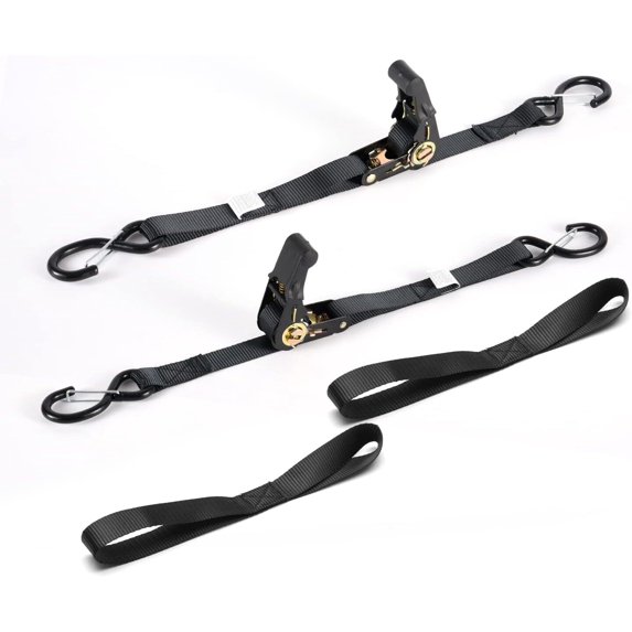 Boat Trailer Transom Ratchet Tie Down Straps Short With Latching Hooks ...