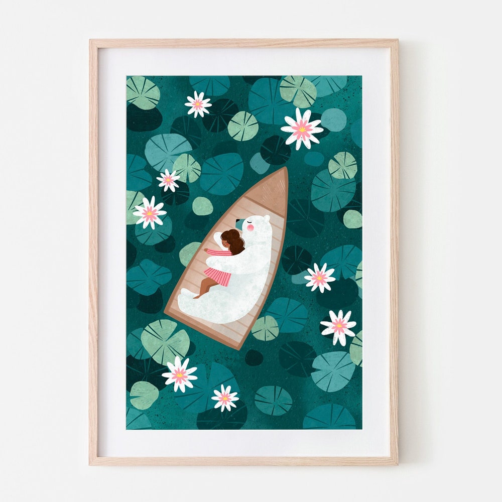 Boat Trip Children Art Print Soley And The Bear Illustration Nursery ...