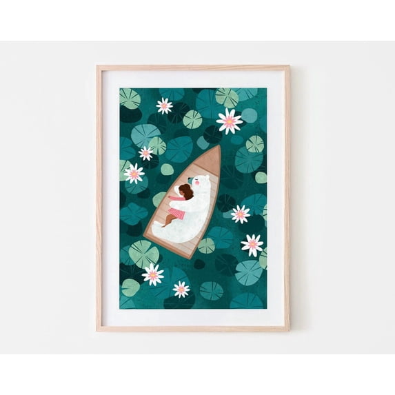 Boat Trip Children Art Print Soley And The Bear Nursery Art Decor ...