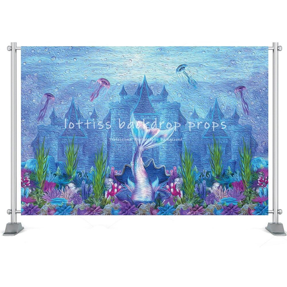 Boat Undersea Theme Backdrop Kids Cake Smash Props Fish Coral Jellyfish Captain Boy Birthday ...