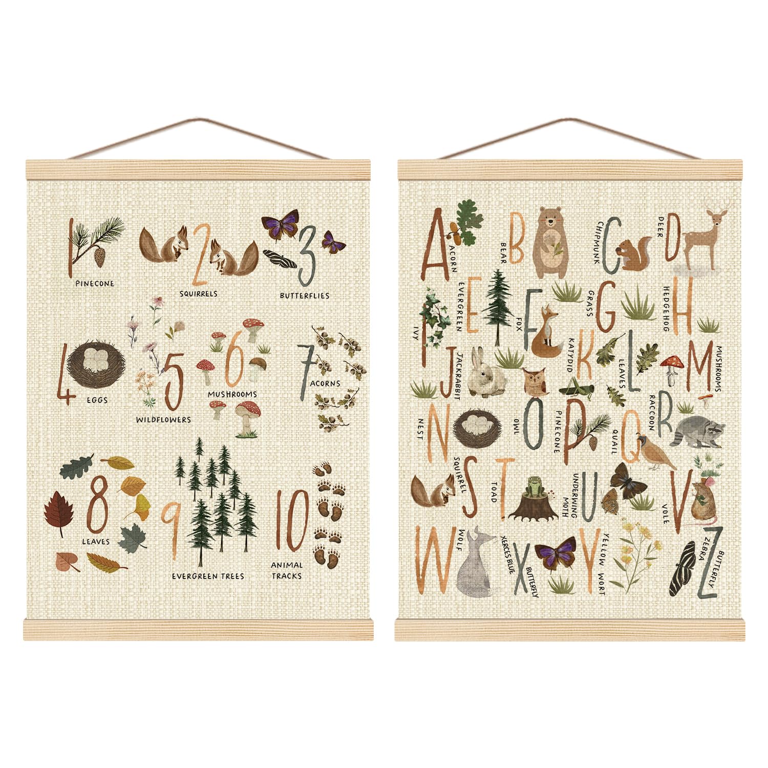Boat Wades Woodland Animals Alphabet Poster Hanger Frame Set of 2 ...