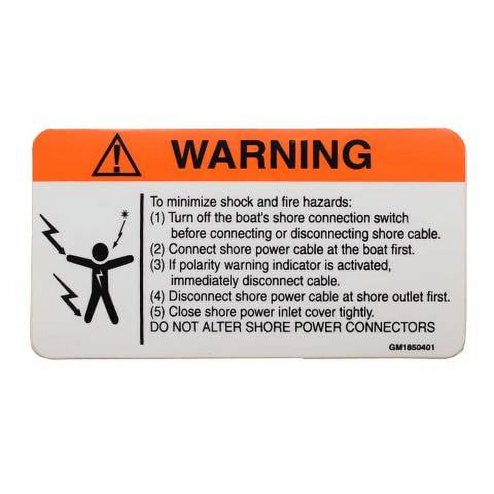 Boat Warning Decal | Shore Power Cable 4 1/4 x 2 1/4 Inch - Walmart.com