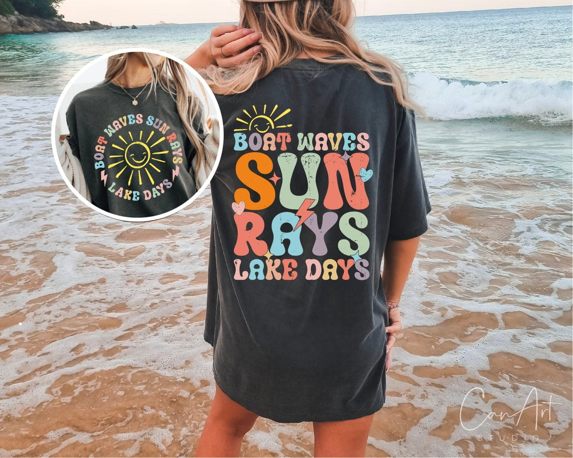 Boat Waves Sun Rays Lake Days Svg Png, Lake Life Svg, Summer Png ...