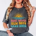 Boat Waves Sun Rays Lake Summer Vacation T-Shirt - Walmart.com